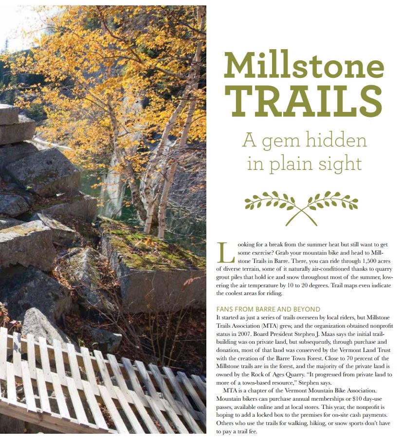 Millstone Trails Featured in Best of Central Vermont Magazine ...
