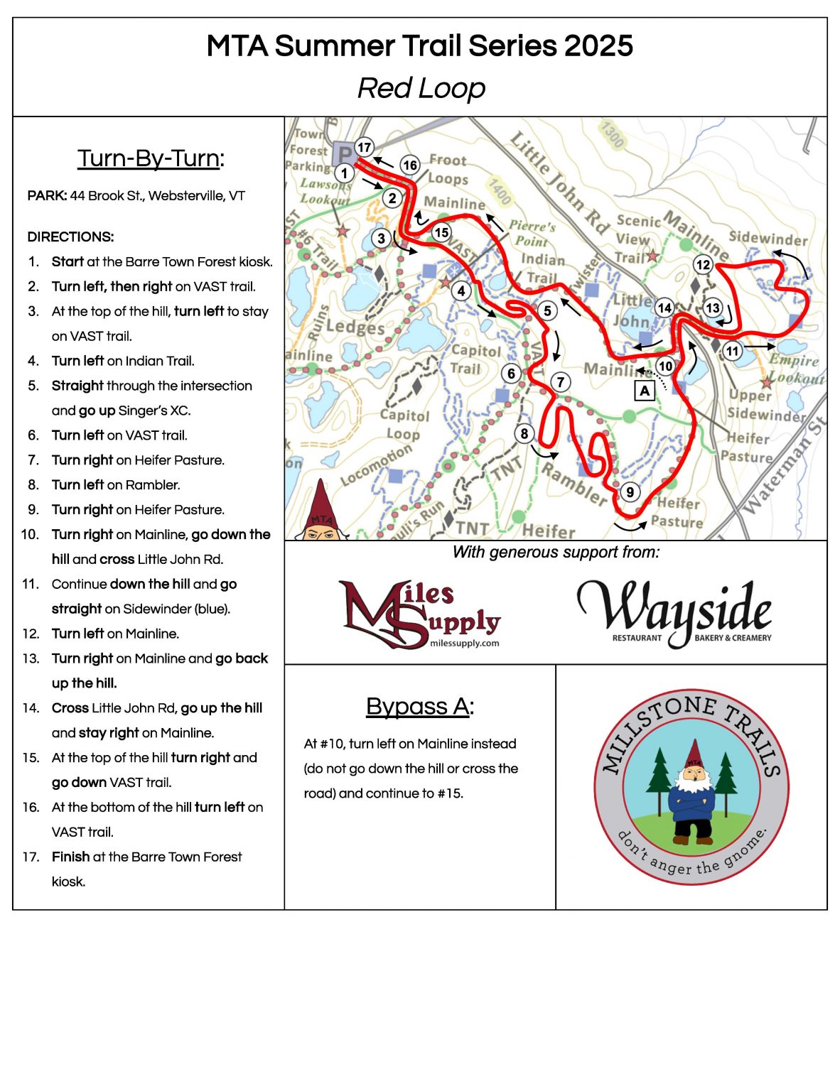 MTA Summer Trail Series 2025 Red Loop – Millstone Trails Association