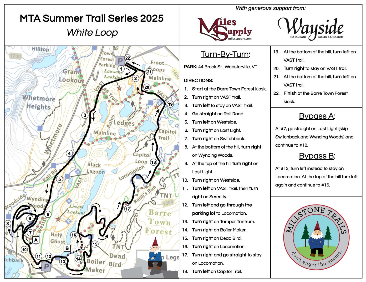 MTA Summer Trail Series 2025 White Loop – Millstone Trails Association